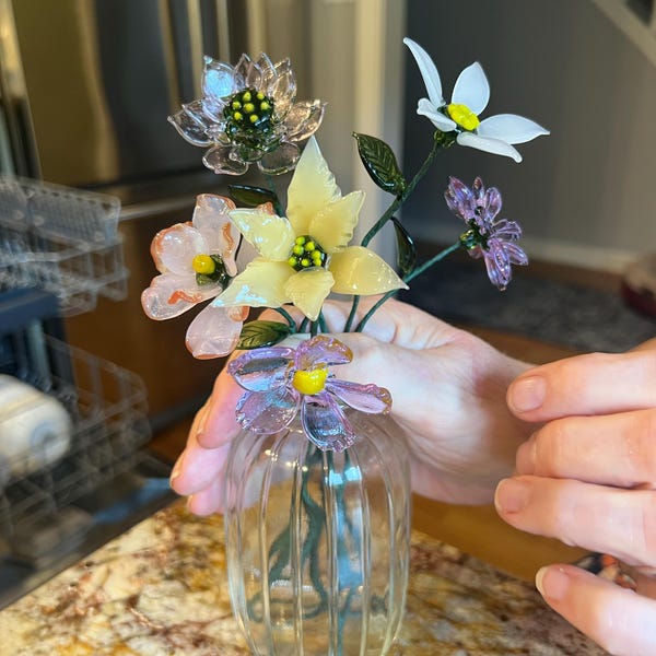 Handmade Greenhouse Glass Terrarium With Preserved Moss, Wood, Faux ...
