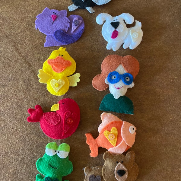 Brown BEAR Story Felt Playset ANIMALS PDF Pattern Animal Play Set ...