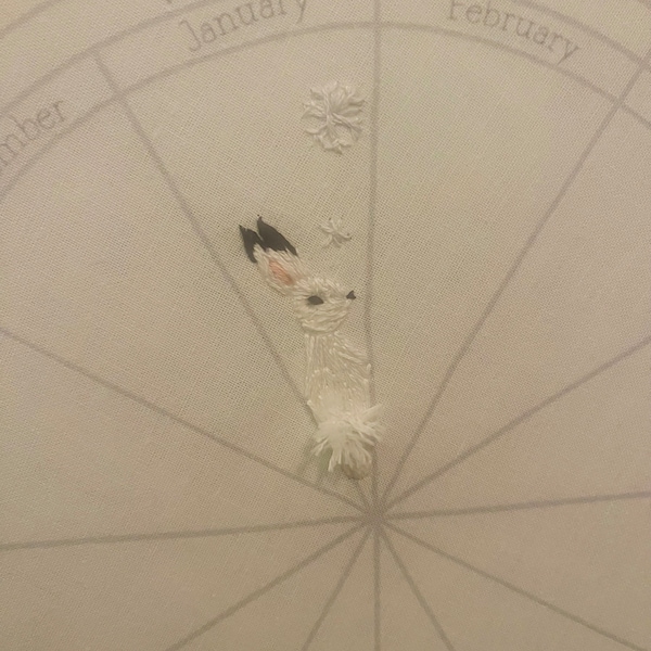 January Embroidery Pattern : Calendar to Embroider, Seasons Winter ...