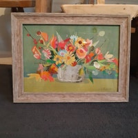 Whimsical Collage Flower Pot Still Life Fine Art Wall Decor Print for ...