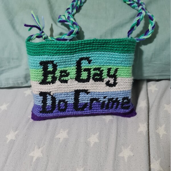 Rainbow Pride Flag Crochet Purse, MADE TO ORDER, 17 Message Options ...