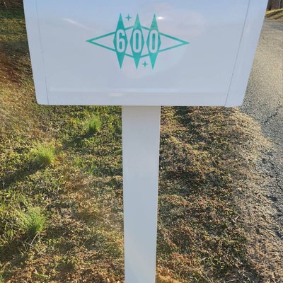 Astro Atomic Diamond DECAL Mailbox Address Numbers Retro Mid Century ...