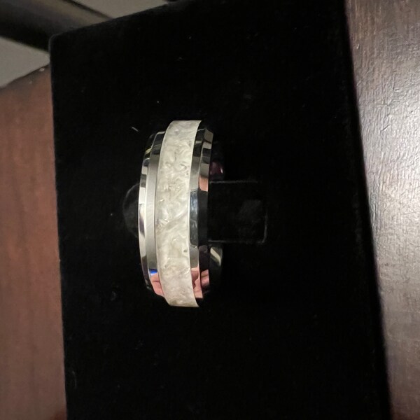 Tungsten Opal Glow Ring, Mens Wedding Band, Aqua Glow Ring, Opal ...