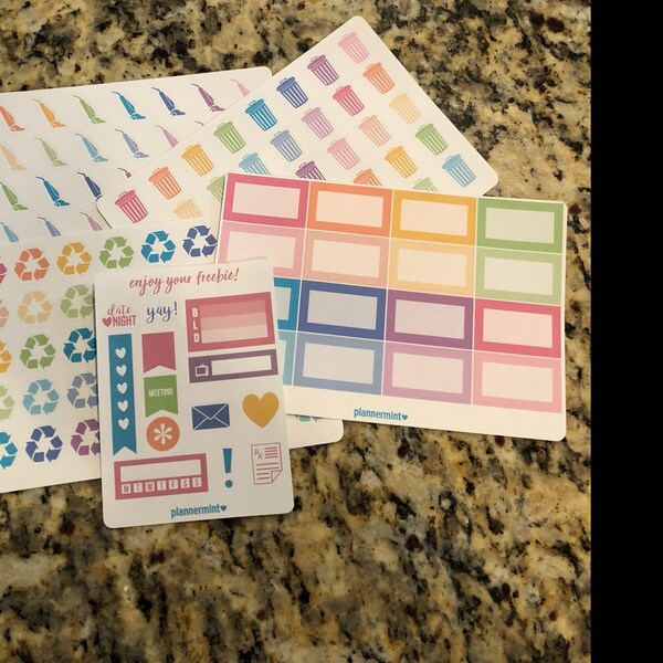 Trash Can Planner Stickers - Icon - Erin Condren Life Planner - Happy ...