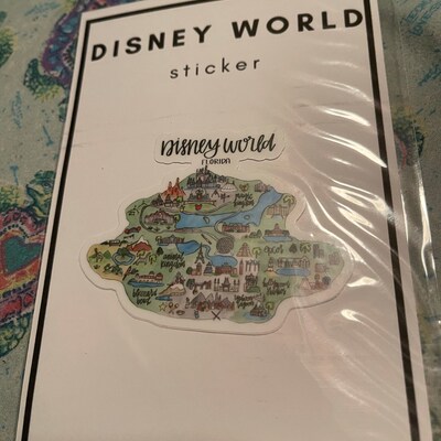 Disney World Map Sticker FREE SHIPPING, Disneyworld Sticker, Disney ...