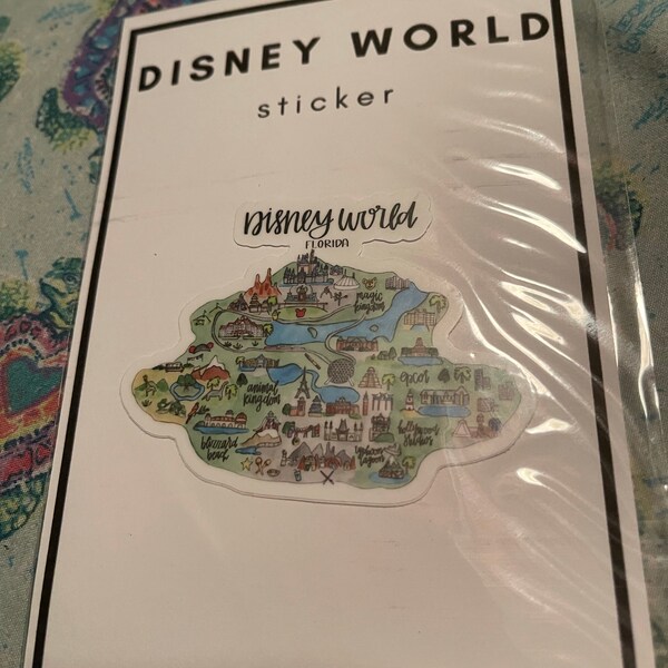 Disney World Map Sticker+ FREE SHIPPING, Disneyworld Sticker, Disney ...