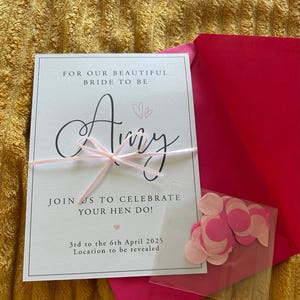 Personalised Bride Hen Do Invite. Bride to Be Hen Party Invitation ...