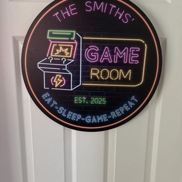 Custom Game Room Wood Sign (not Real Neon Sign), Gaming Zone Decor Wall ...