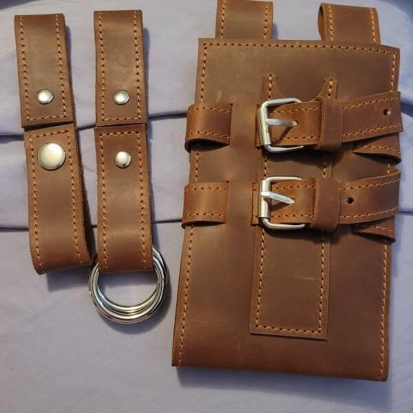 Leather Belt Book Holder, Leather Book Carrier, Waist Book Holster ...