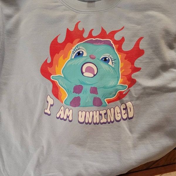 I AM UNHINGED Bibble Meme Crewneck | Fairytopia Bibble Flames Meme ...