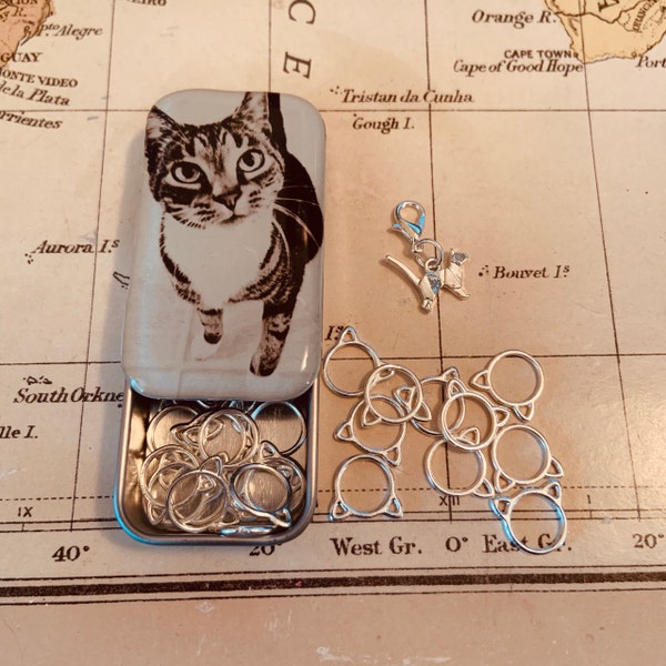 Cat Knitting Notions Tin SMALL, Pill Box (026) - Etsy