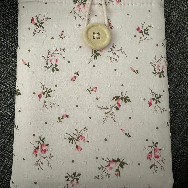 Flowers Kindle Sleeve, Pink Rose Kindle Pouch, Padded Kindle Cover ...