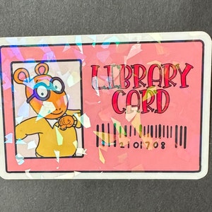 Arthur Library Card Sticker Kindle Sticker Bookish - Etsy