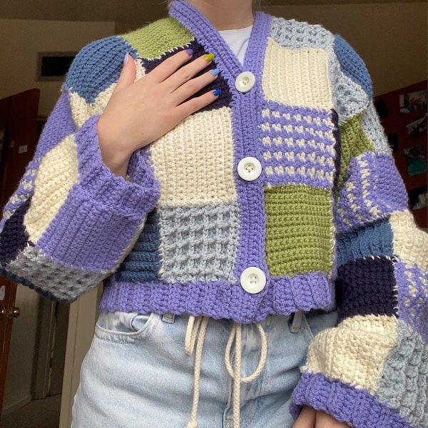 Crochet Patchwork Sweater Pattern: Easy Beginner DIY (digital Download ...