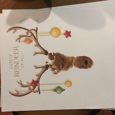 Footprint Cutest Reindeer of All / Christmas Xmas Footprint Art Craft ...
