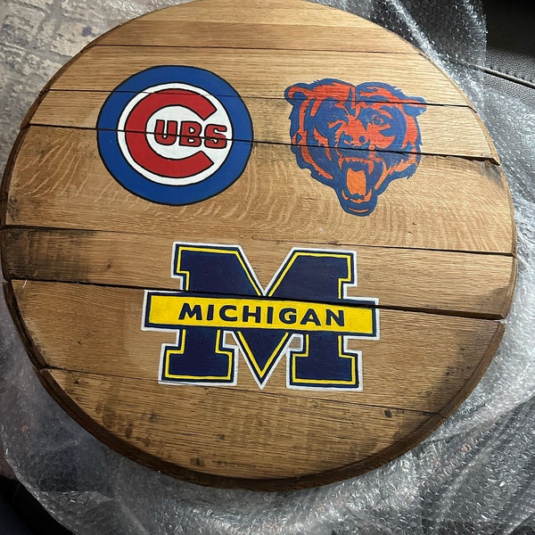 Bourbon Barrel Head - Sports Team Sign - Personalized Bourbon Barrel ...