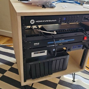 Double Bay Desktop Studio Equipment Rack Solid Wood Quick Turnaround 19 ...