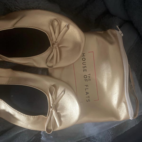 Gold, Foldable Ballet Flats, Bridesmaids, Bridesmaid Gift, Bridesmaid ...