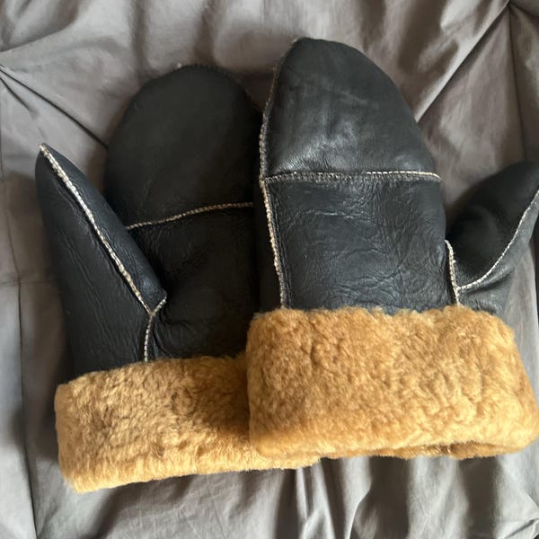 Sheepskin Shearling Mittens - Etsy