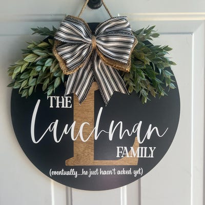 Family Name Door Hanger Front Door Wreath Front Door Sign Door Wreath ...