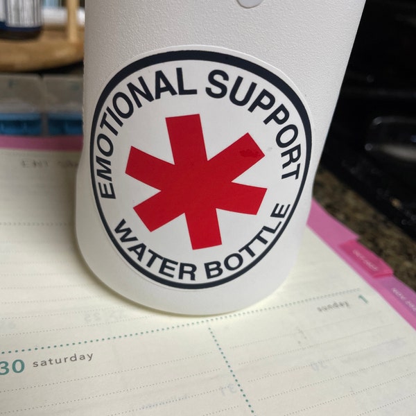 Emotional Support Water Bottle Sticker - Etsy