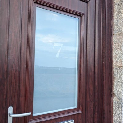 Traditional House Door Number Victorian Frosted Etched Vinyl Sticker ...