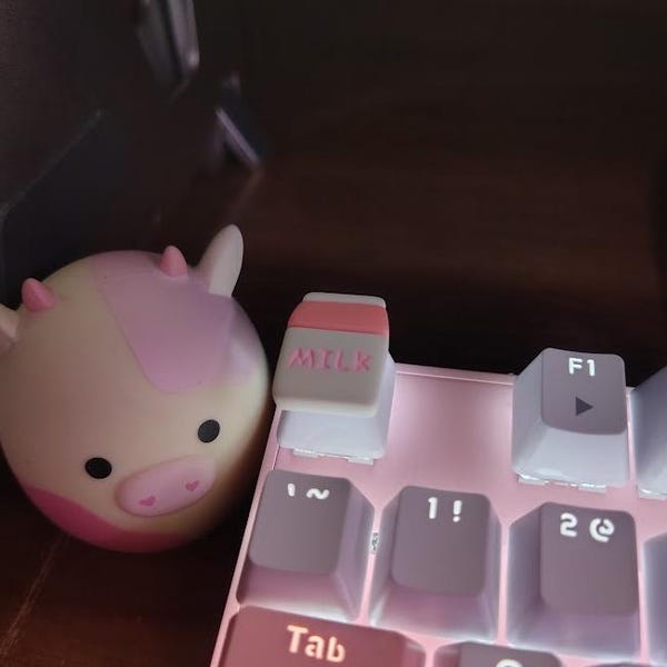 Cartoon Keycap | Kawaii | Mechanical Keyboard | Pink Keycap | 3D ...