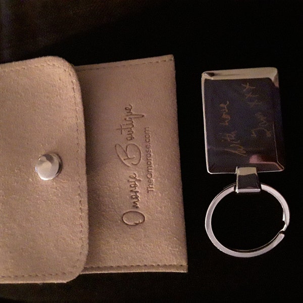 Personalised Key Ring With Handwriting Engraved, Actual Handwriting ...