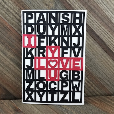 Word Search Card SVG Cut Files Cricut Maker Laser Cut - Etsy