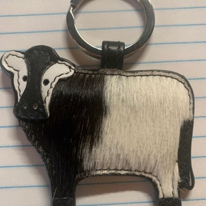 Brown Horse 2 Real Cowhide Fur and Leather Key Holder Ring - Etsy