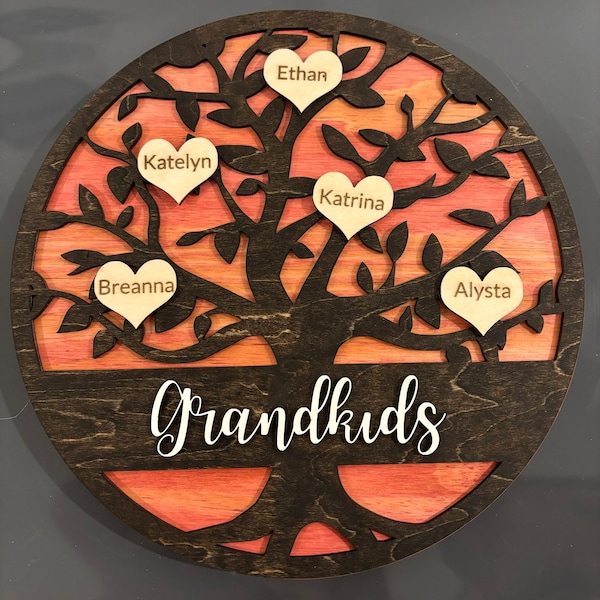 SVG Laser Cut File Grandkids Family Tree / Glowforge Tested - Etsy