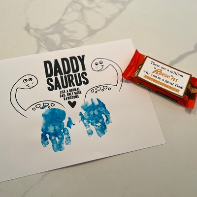 Dad's Birthday Double Handprint Card for Daddy From Kids, Sons, Twins ...