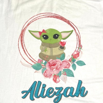 Baby Yoda Ring of Flowers, Mandalorian, Grogu, Birthday Logo - Etsy