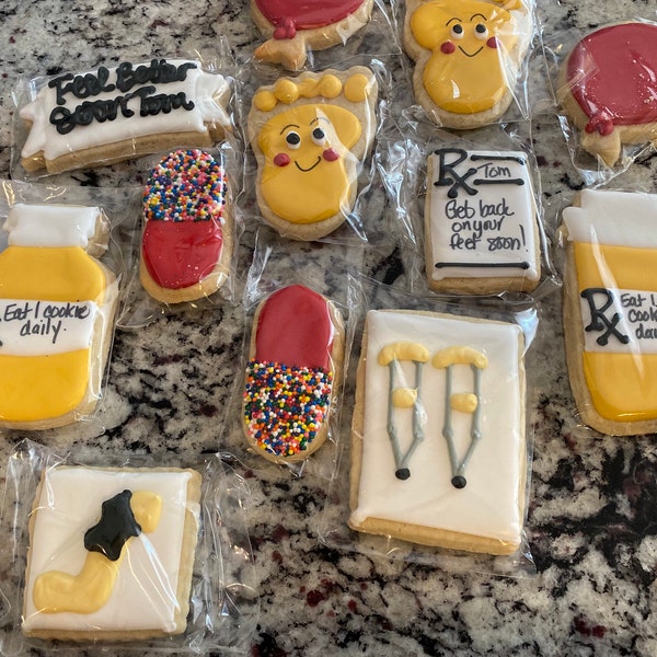 Get Well Sugar Cookies/ Surgery Gift / Knee Surgery Sugar Cookies ...