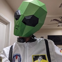 Alien Mask Template DIY Printable Mask, Papercraft 3D Template, Low ...