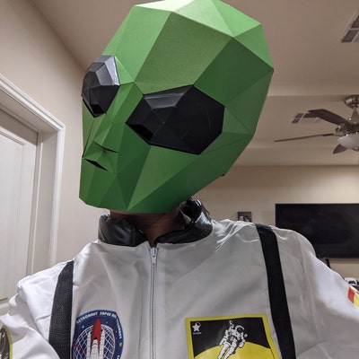 Alien Mask Template DIY Printable Mask, Papercraft 3D Template, Low ...