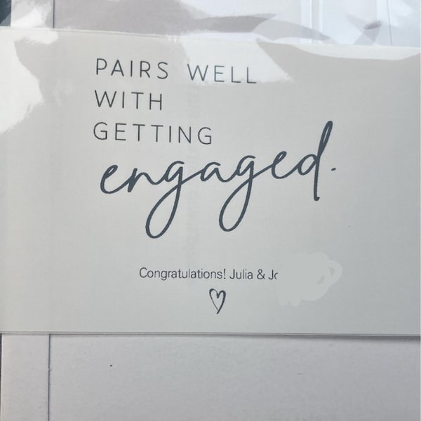 DIY Template Engagement Wine Label, Gift for Bride Couples, Pairs Well ...