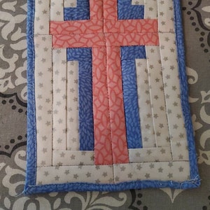 Log Cabin Cross Mug Rug Pattern - Etsy