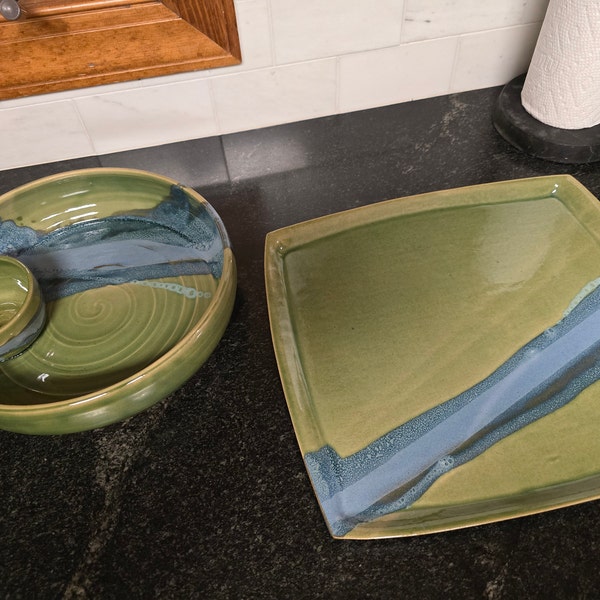 Ceramic Baking Dish Blue Handmade Pottery Baking Dish Ceramic Blue ...