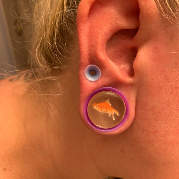 Clear Acrylic Goldfish Plugs Double Flare Saddle Style Gauges - Etsy