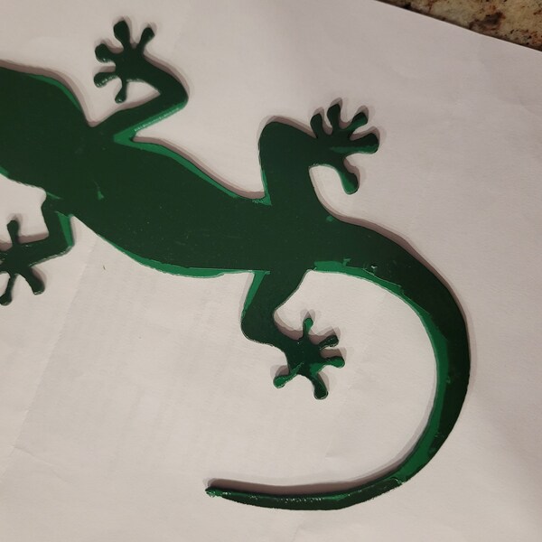 8 Inch Lizard Gecko Rusty Rustic Vintage Antique-y Metal Art Ornament ...