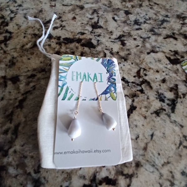 Charm Huggies, Interchangeable Shell, Tahitian Pearl, Pikake Charm ...