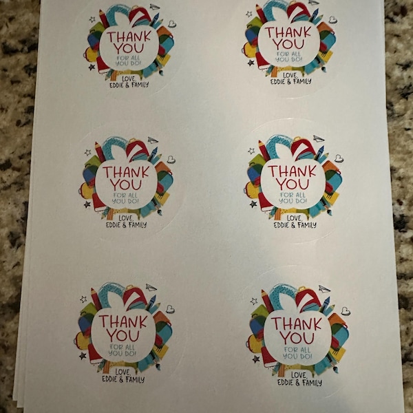 Teacher Appreciation Sticker - to Teachers - From PTO, From PTA - Thank ...
