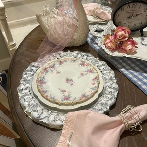 Vintage Shabby Roses Cabinet Display L Cake Plate L Serving Plate Hand ...