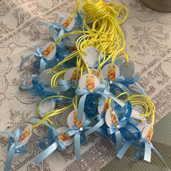 Lion King Theme Baby Shower Pacifiers Guest Favor Necklaces, Baby ...