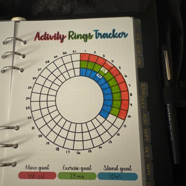 Activity Rings Tracker | Apple Watch Rings | Jessica's Journal Spread ...