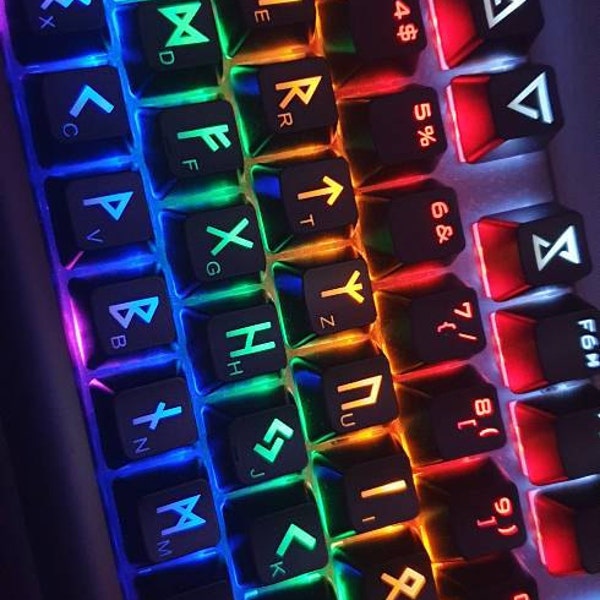 Rune Keycap Set, Elder Futhark Runes, Artisan Keycaps, Custom Keys for ...