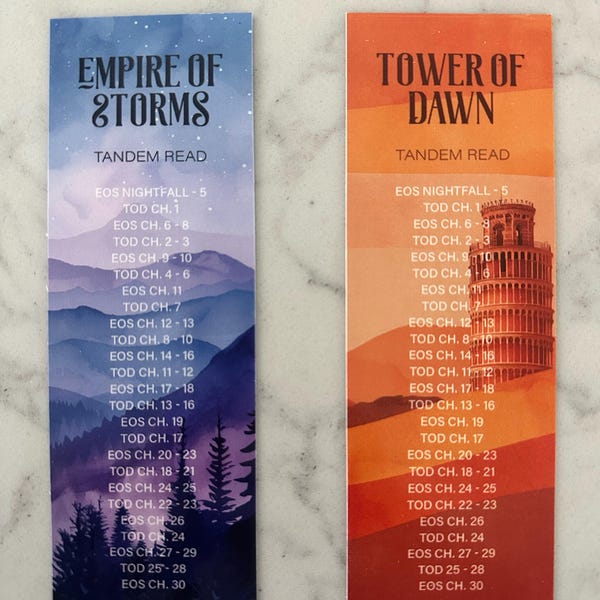 Empire of Storms & Tower of Dawn Tandem Reading Guide Bookmarks ...