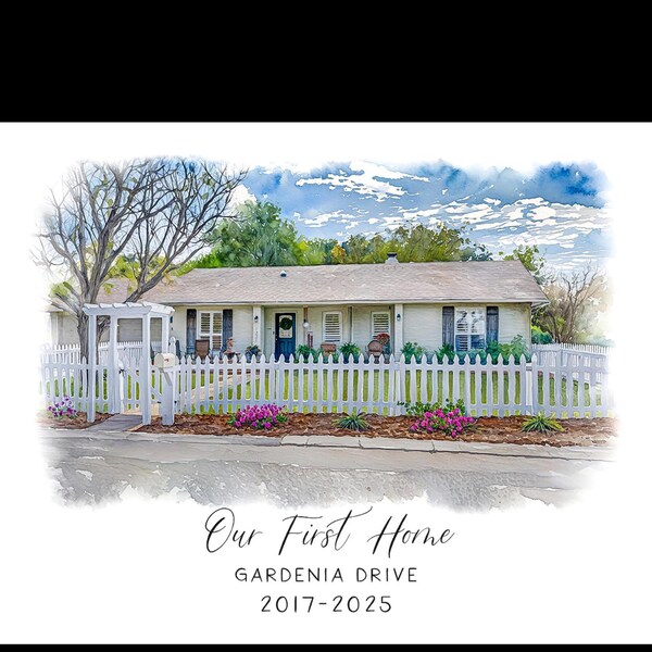 Home Portrait, House Painting, Housewarming Gift, Our First Home Sign ...