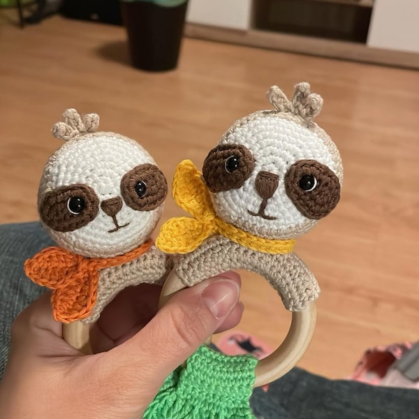 CROCHET PATTERN Sloth Baby Rattle, Easy Crochet Pattern Rattle Animal ...